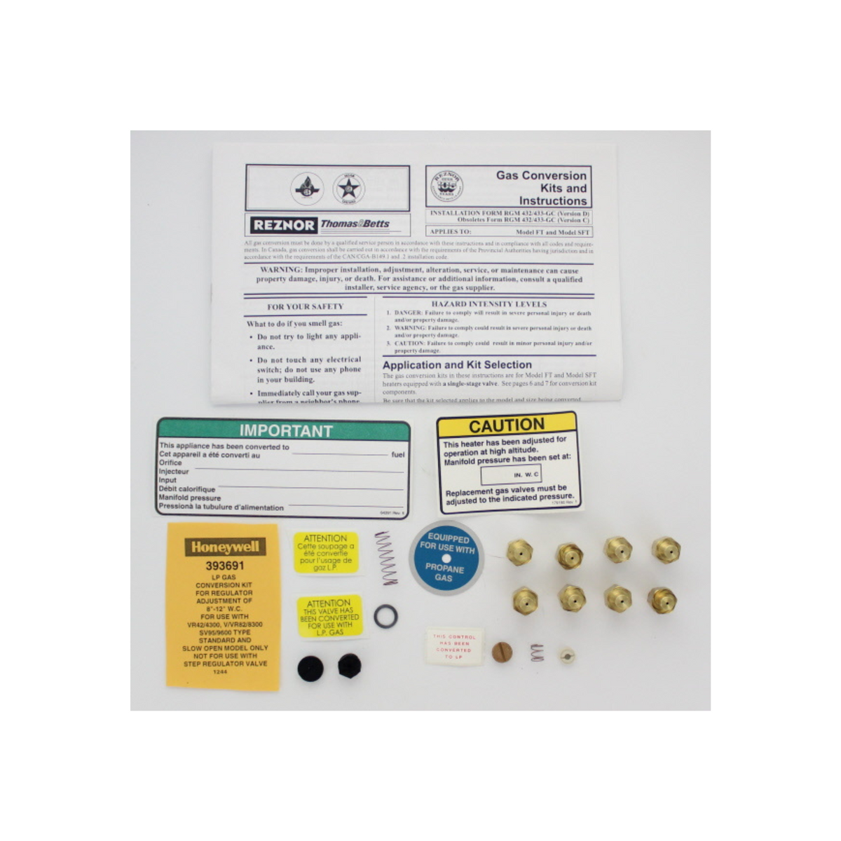 Reznor 148412 Natural Gas to Liquified Petroleum Gas Conversion Kit (R – Snook & Aderton HVAC Supply