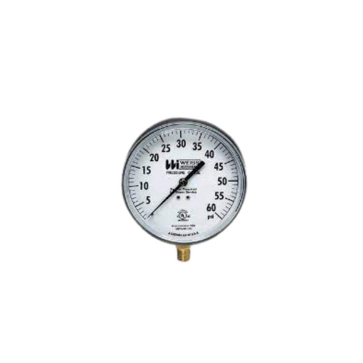 Weiss Instruments TL25-060-4L 1/4" Male 0-60 PSI Range 2.5" Round Pres ...
