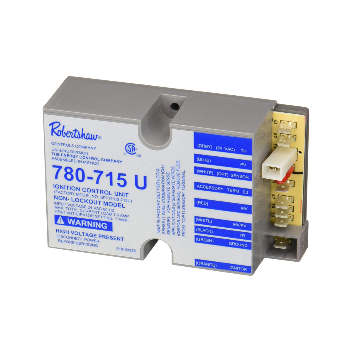 Robertshaw 780-715 Non-lockout Ignition Module For Flame Rectification ...