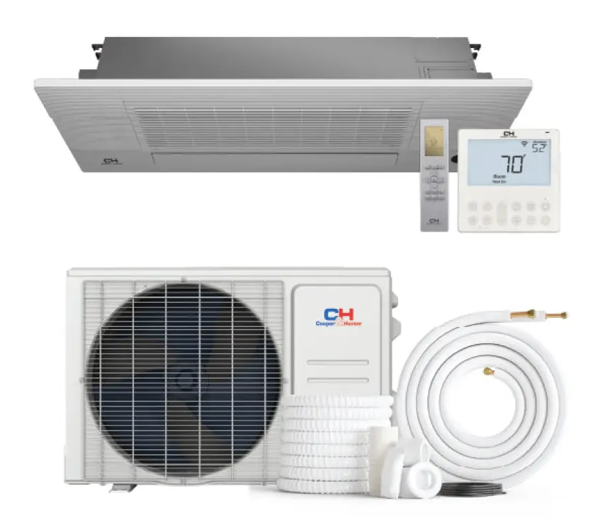 Cooper&Hunter 9,000 BTU 3/4 TON, One Way Ceiling Cassette, Air Conditi ...